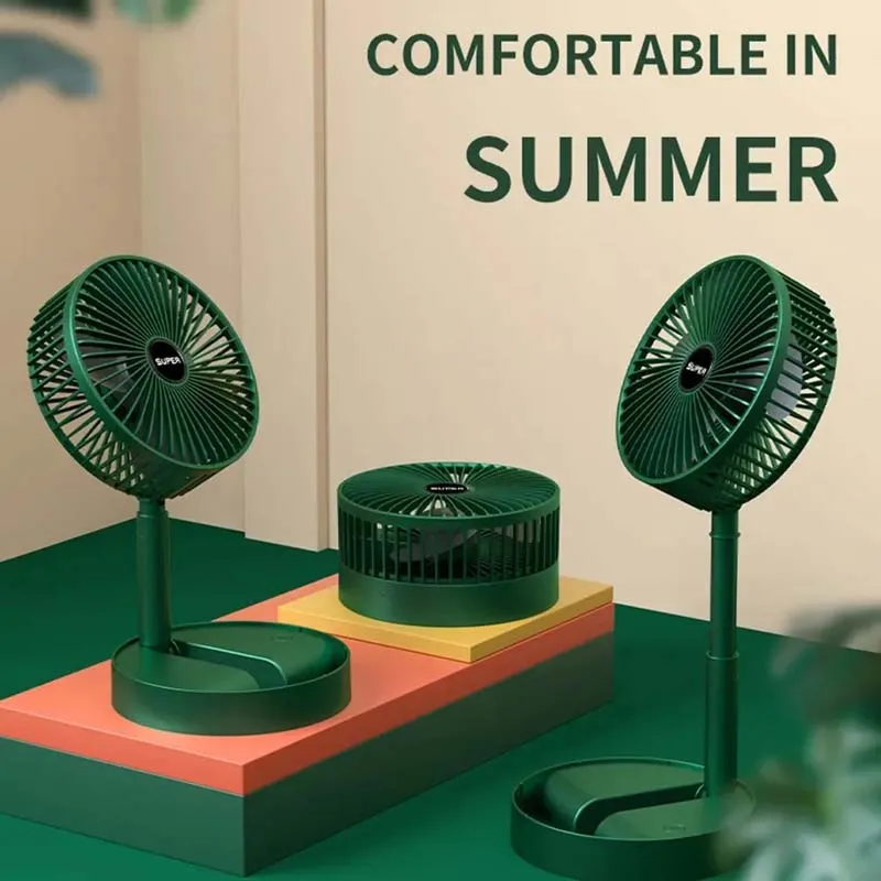 Foldable-Telescopic-Fan-Portable-Usb-Rechargeable-Fan-Low-Noise-High ...