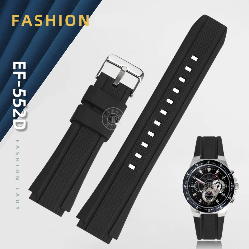 Sports Silicone Rubber Watch Strap For Casio Edifice EF-552 Watchbands ...