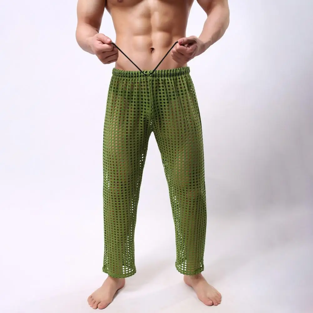 Men-Sport-Pants-Loose-Hollow-Out-See-through-Men-Pants-Elastic-Waist ...