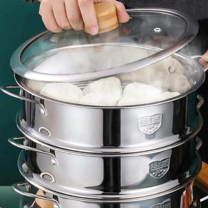 1pc Stainless Steel Food Steamer Multi functional Steaming Food Basket ...