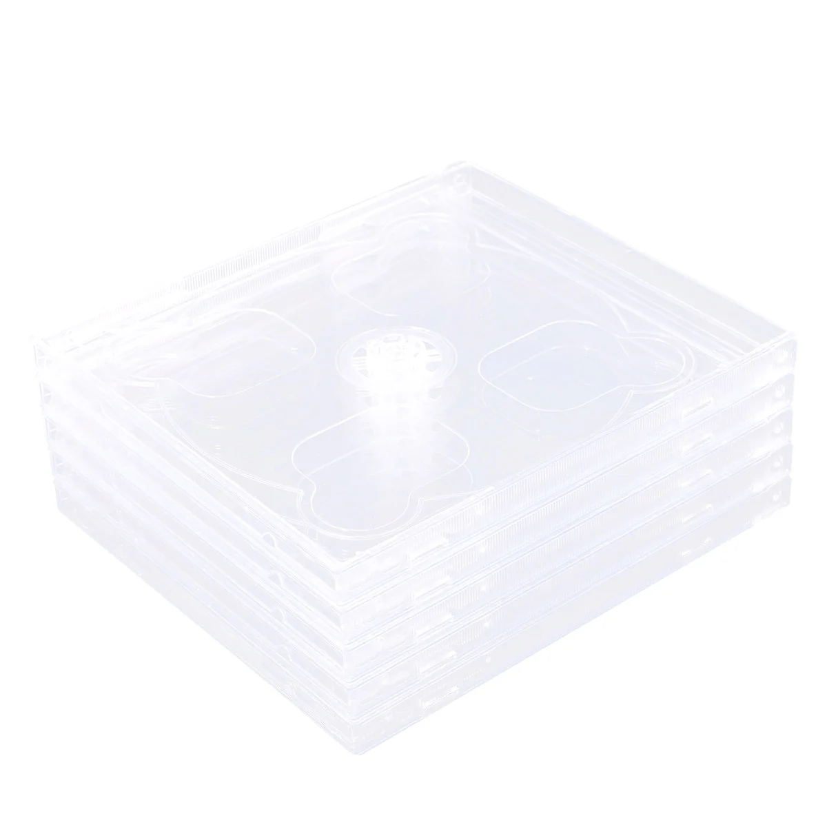 5pcs-Dual-CD-Jewel-Case-with-Assembled-Clear-Tray-Standard-Empty-Clear ...