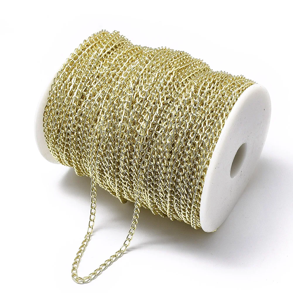 1 Roll Multi Size Aluminium Curb Chains Unwelded Light Gold Red Copper ...