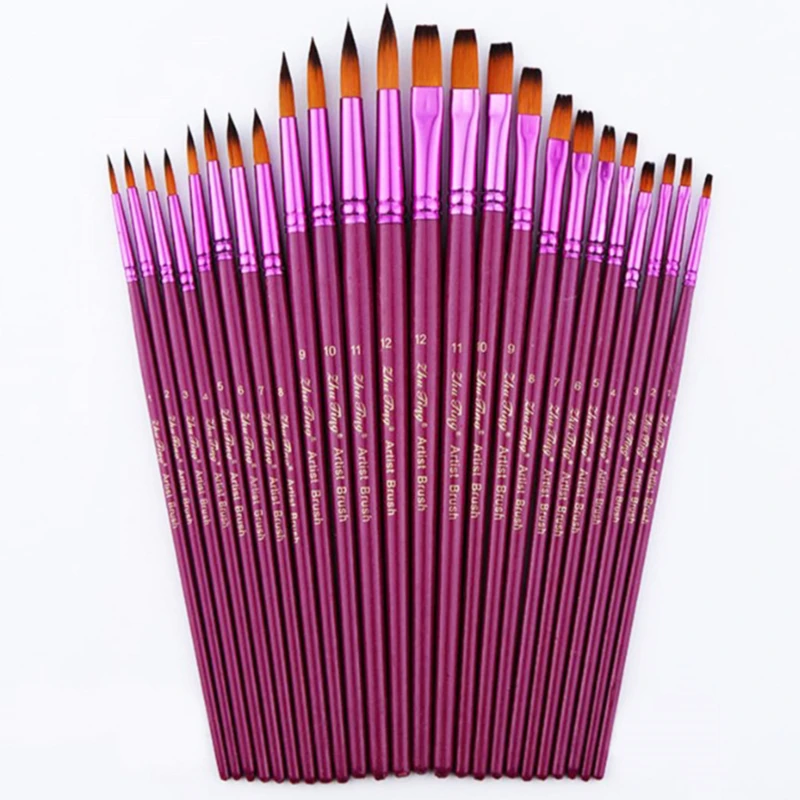 12pcs-Paint-Brushes-Set-Professional-Paint-Brush-Round-Pointed-Tip ...