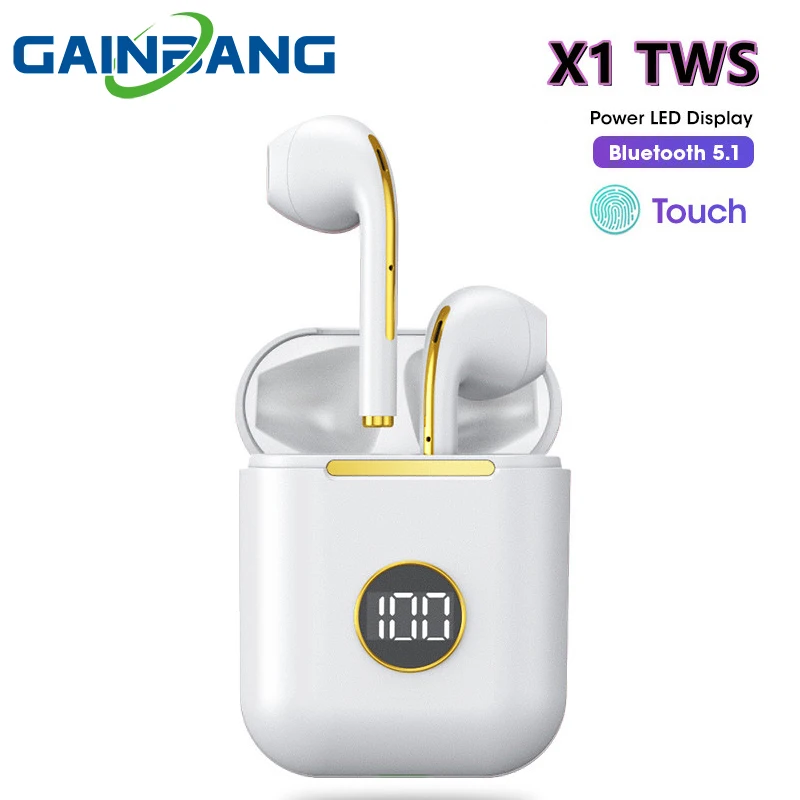GAINBANG X1 TWS หูฟังไร้สายบลูทูธจอแสดงผล LED ลดเสียงรบกวนหูฟังกีฬาชุด ...