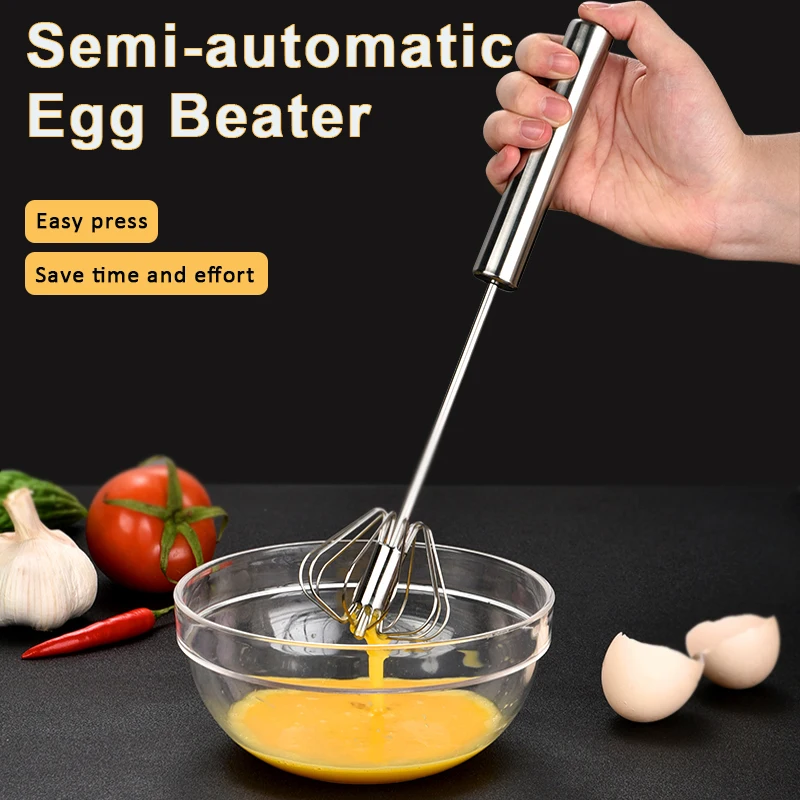 Semi Automatic Egg Beater Manual Hand Mixer Auto Turning Egg Agitador ...
