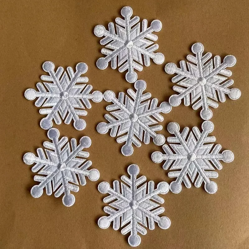 10PC/6.5CM Snowflake Appliques Christmas Decoration,Clothing Patch ...