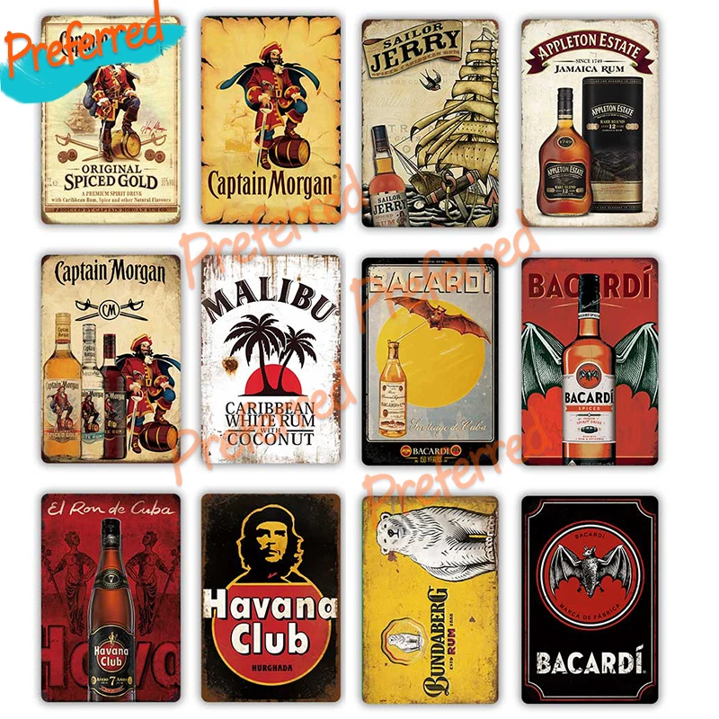 Vintage Car Decorations Captain Morgan Rum Decals Vinyl Vintage Metal ...