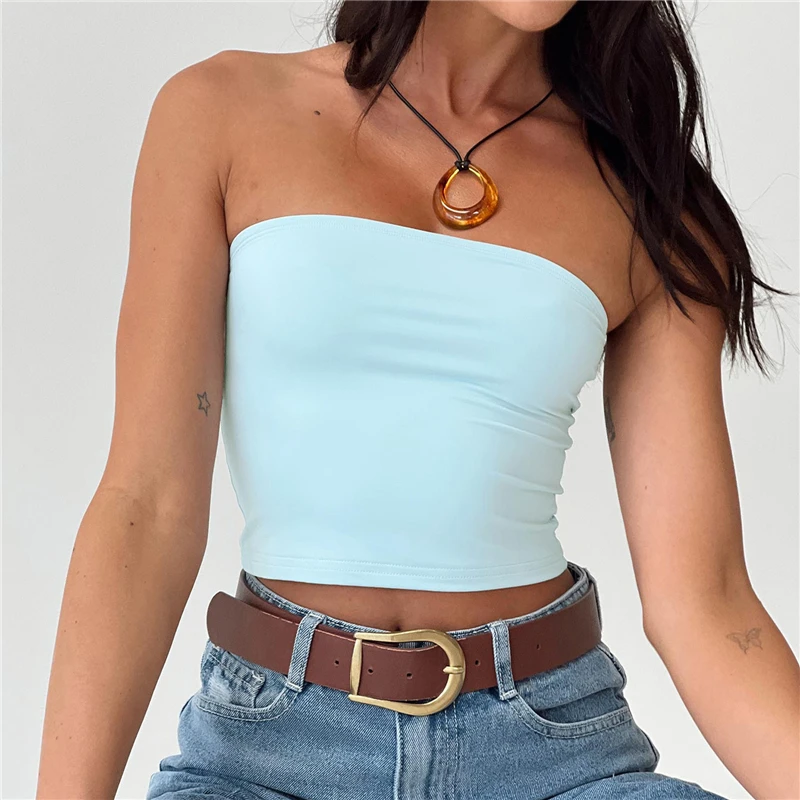 Sexy-Off-Shoulder-Strapless-Bustier-Tank-Top-Halter-Crop-Tops-Women ...