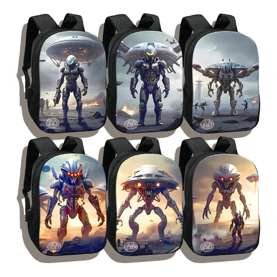 Science-Fiction-Robot-Backpack-Cartoon-Bag-UFO-Alien-Bag-School-Student ...