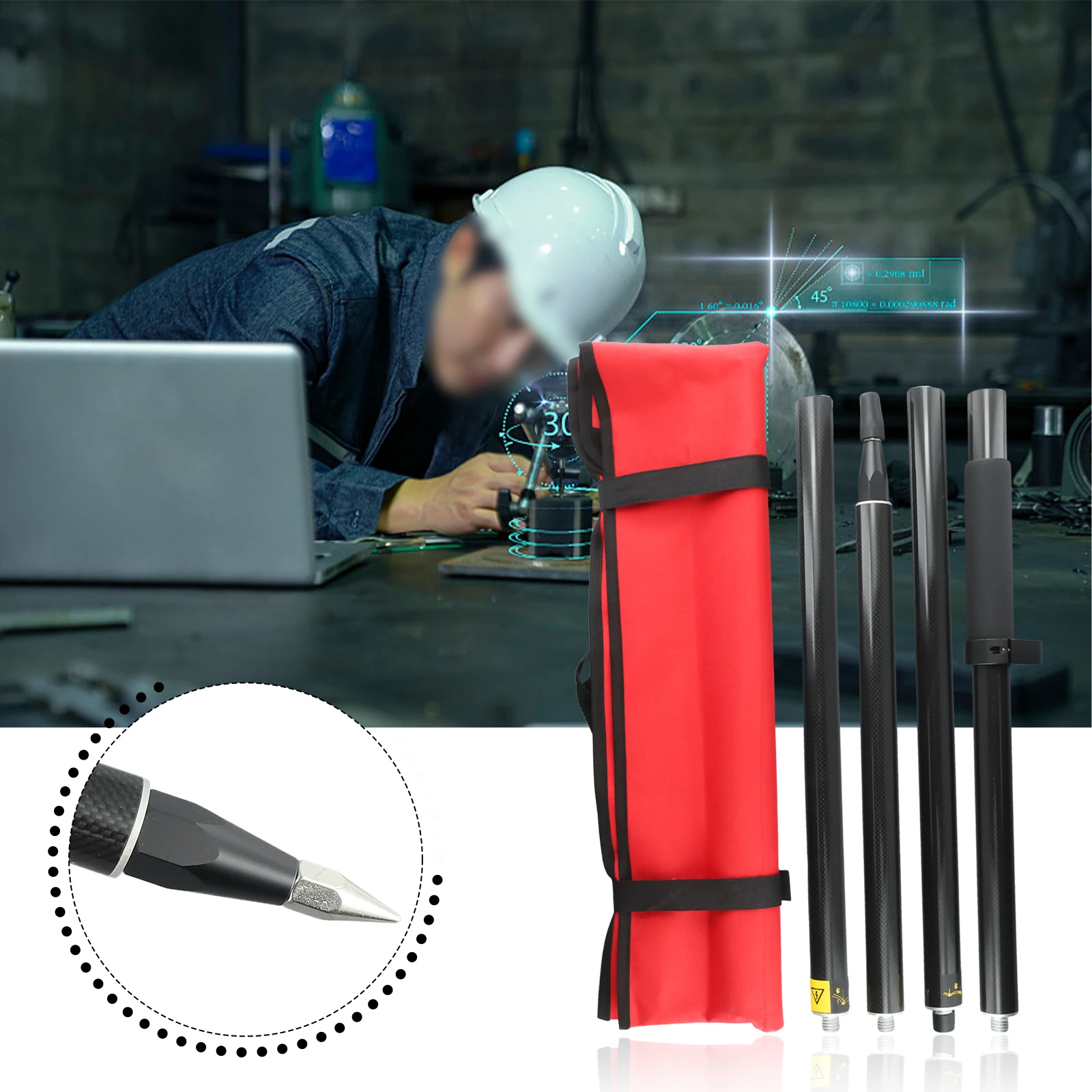 2M-Length-Survey-Pole-GPS-Prisms-Pole-Carbon-Fiber-Pole-GPS-GNSS-RTK ...