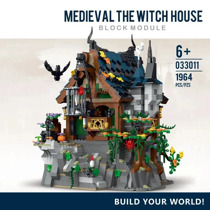 1964PCS-Witch-Hut-Building-Blocks-MOC-Model-Medieval-Cottage-City-View ...