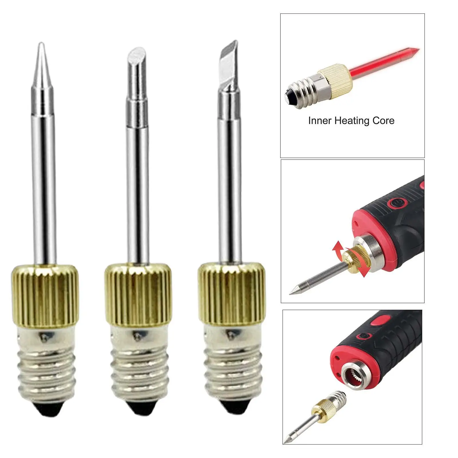 3 Darab Elektromos Forrasztási Vas Hegyek Cseréje E10 Interfész ...