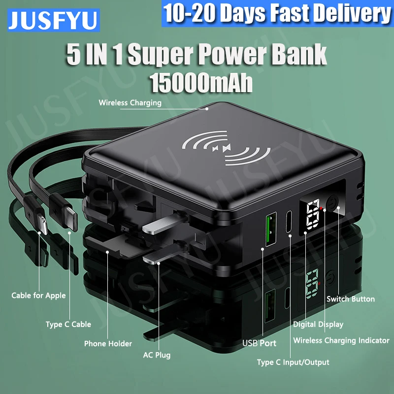5-in-1-Wireless-Charger-Power-Bank-15000mAh-Built-in-Cable-Plug-22-5W ...