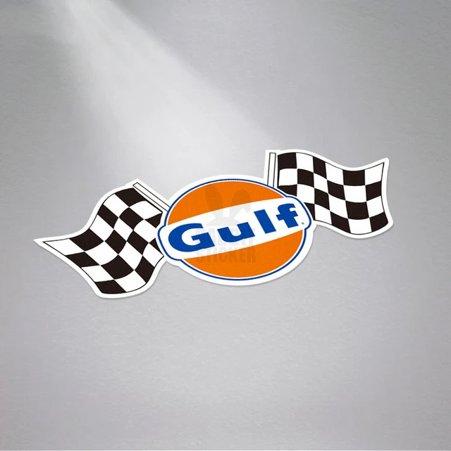 Car Sticker Decal for Gas station sponsor Gulf Oil Retro Motorcycle ...