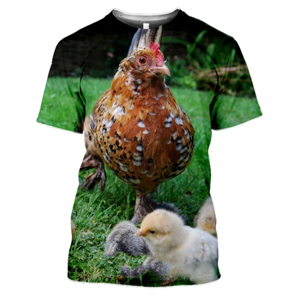 Poultry Chicken Chicken Design T shirt Harajuku Short Sleeve Animation ...