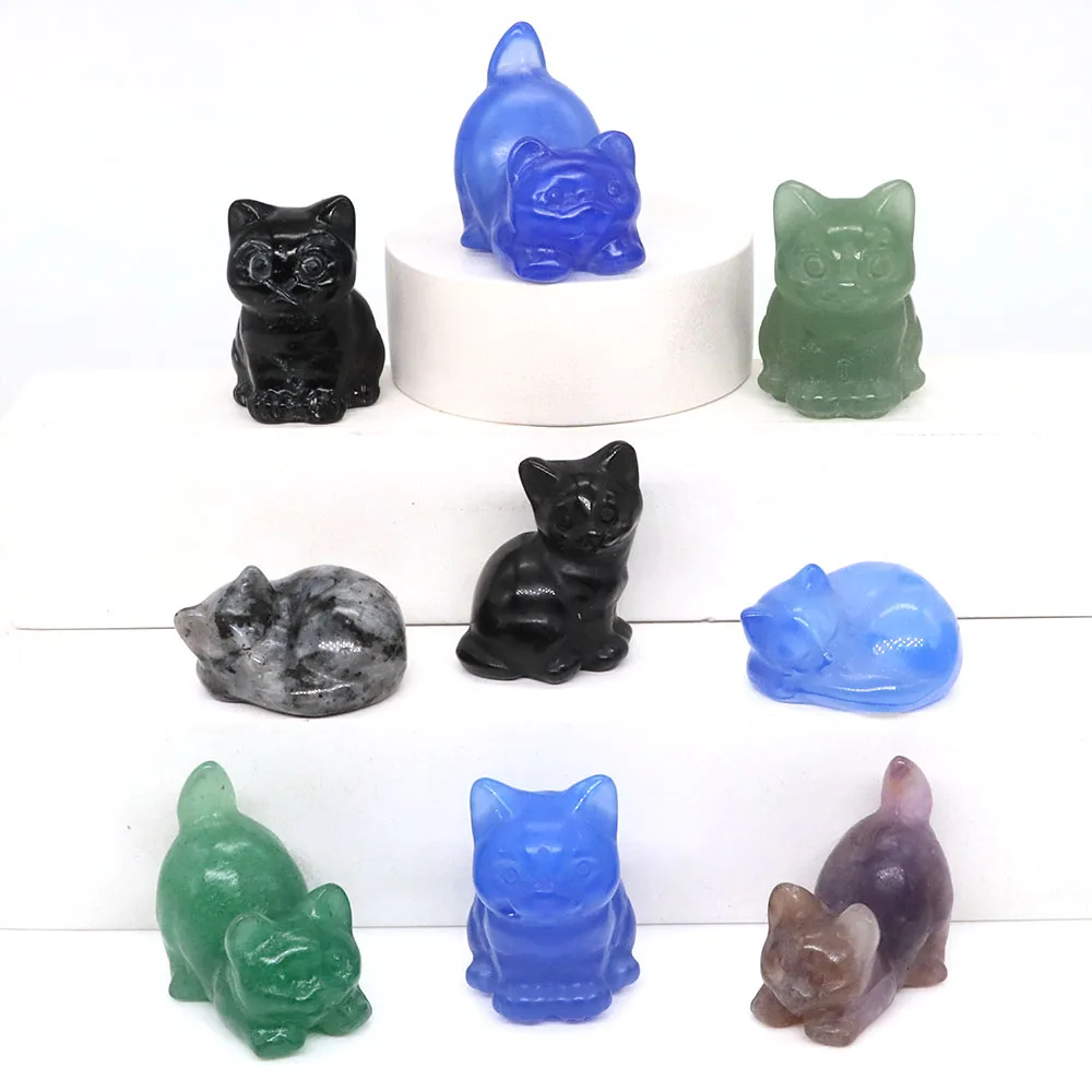 1-2-Cat-Statue-Natural-Crystals-Stone-Reiki-Healing-Quartz-Energy ...