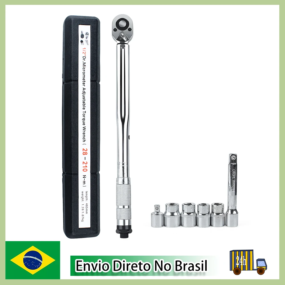 Conjunto de Chaves de Torque de Clique de 1/2 Polegada 28-210Nm