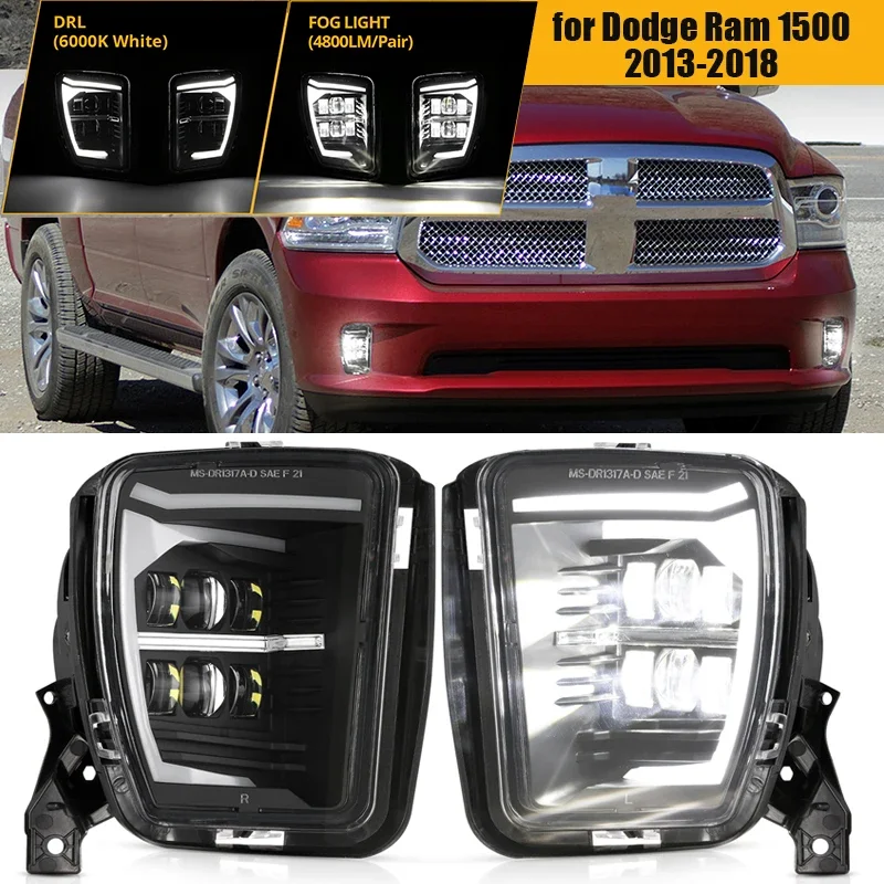 Car LED Fog Lamps Front Bumper Driving Lamps Assembly for Dodge Ram ...