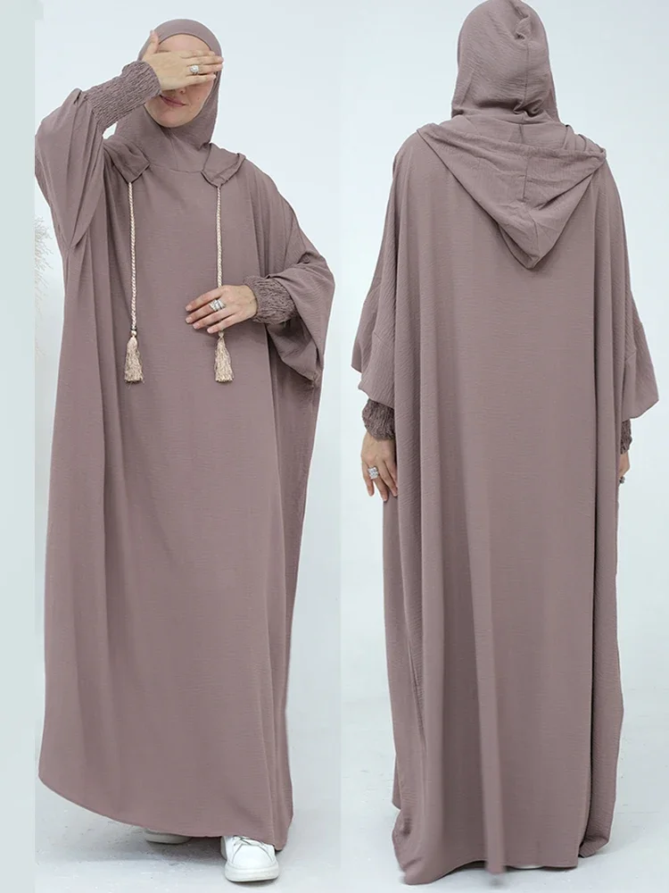 Vestido-musulm-n-Eid-Abaya-para-mujer-t-nica-larga-con-capucha-de ...