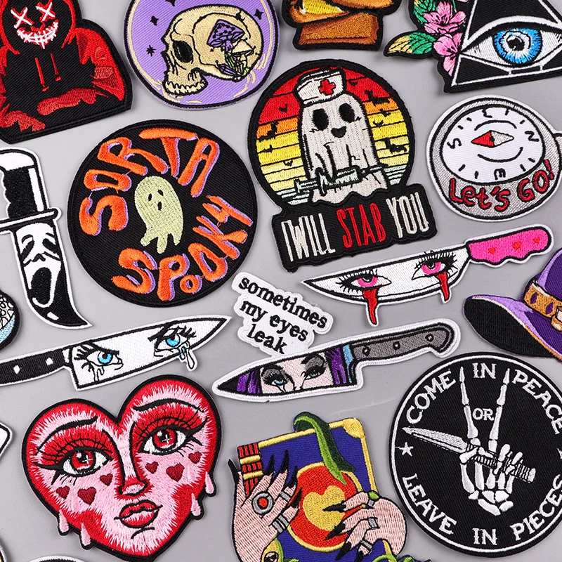 Sorta-Spooky-Patch-Punk-Ghost-Patch-Embroidery-Patch-Iron-On-Patches ...
