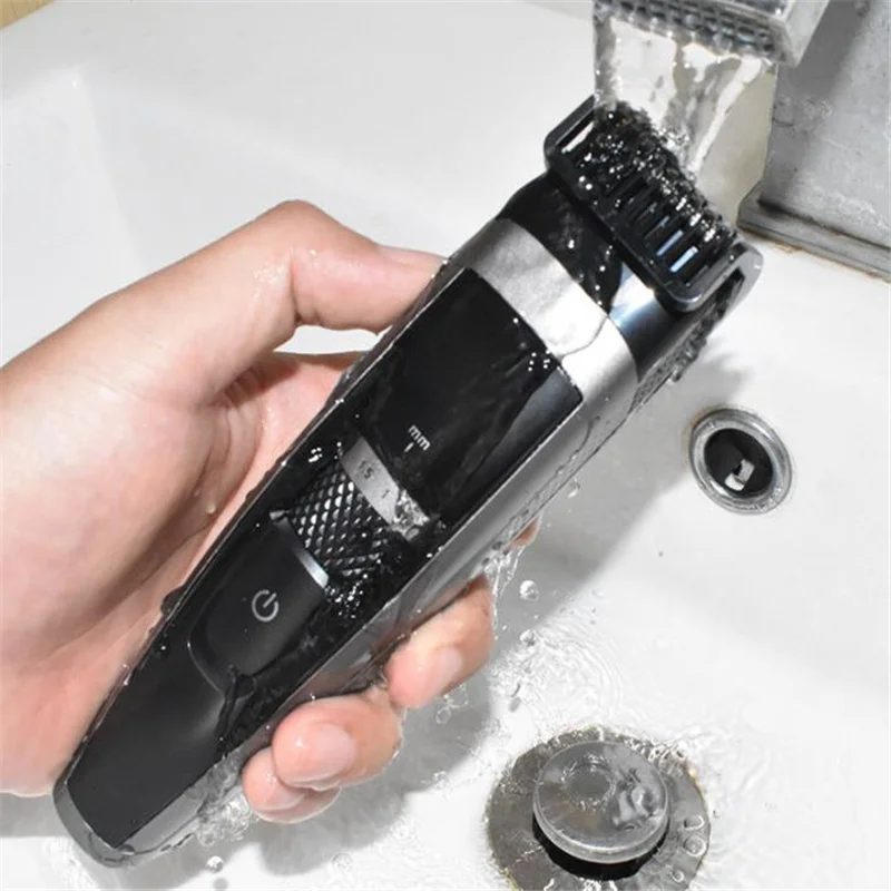 Washable-Man-Beard-Trimmer-Wet-Dry-Electric-Face-Grooming-Clipper ...