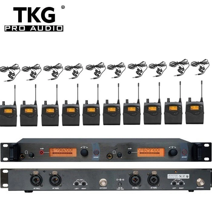 TKG 모노 최고 품질 무대 모니터, 전문 2 채널 10 바디팩, 이어 모니터, 무선 시스템 SR2050 유형, 전체 금속 ...