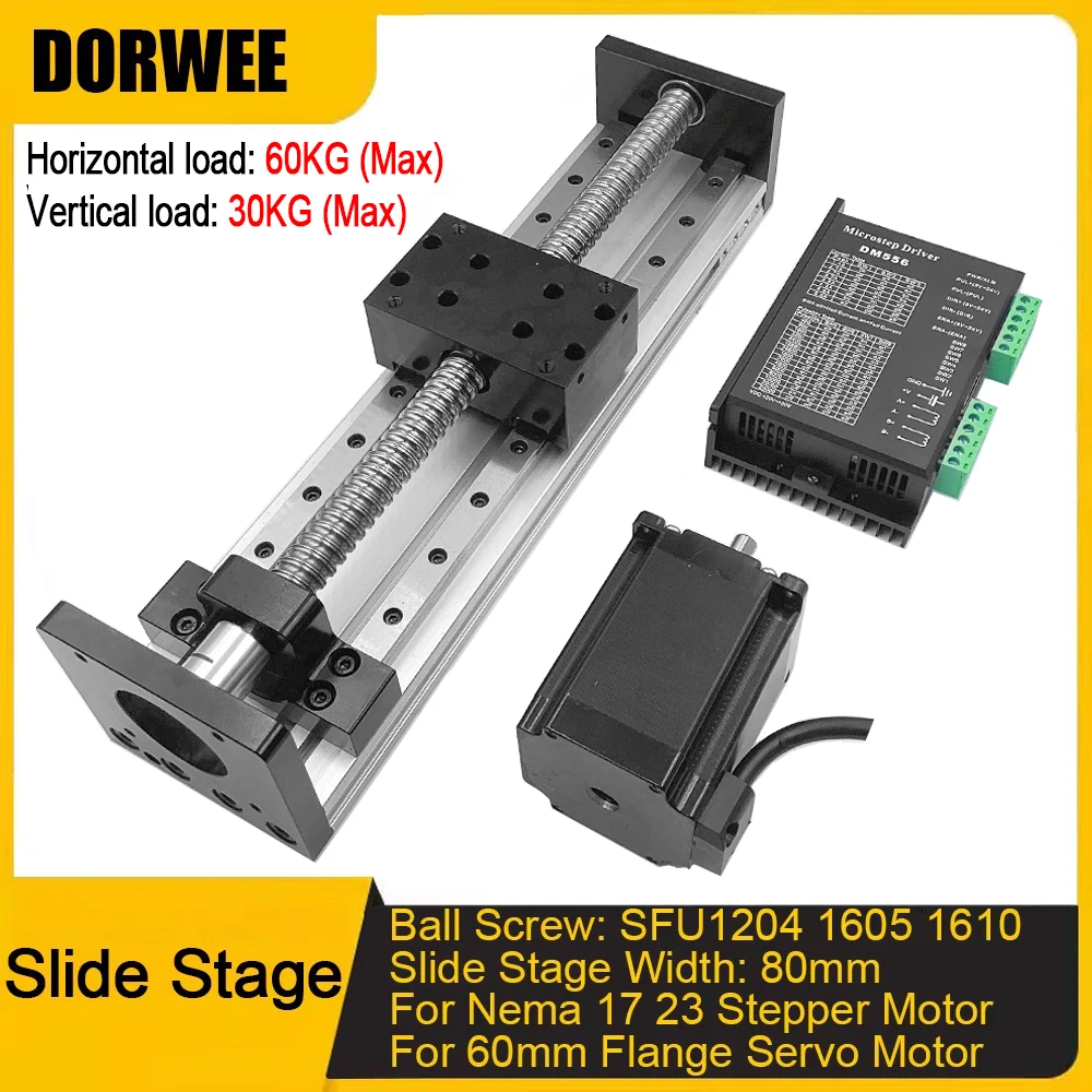 Double Linear Rail XYZ Axis Linear Guide Rail Slide Stage BallScrew ...