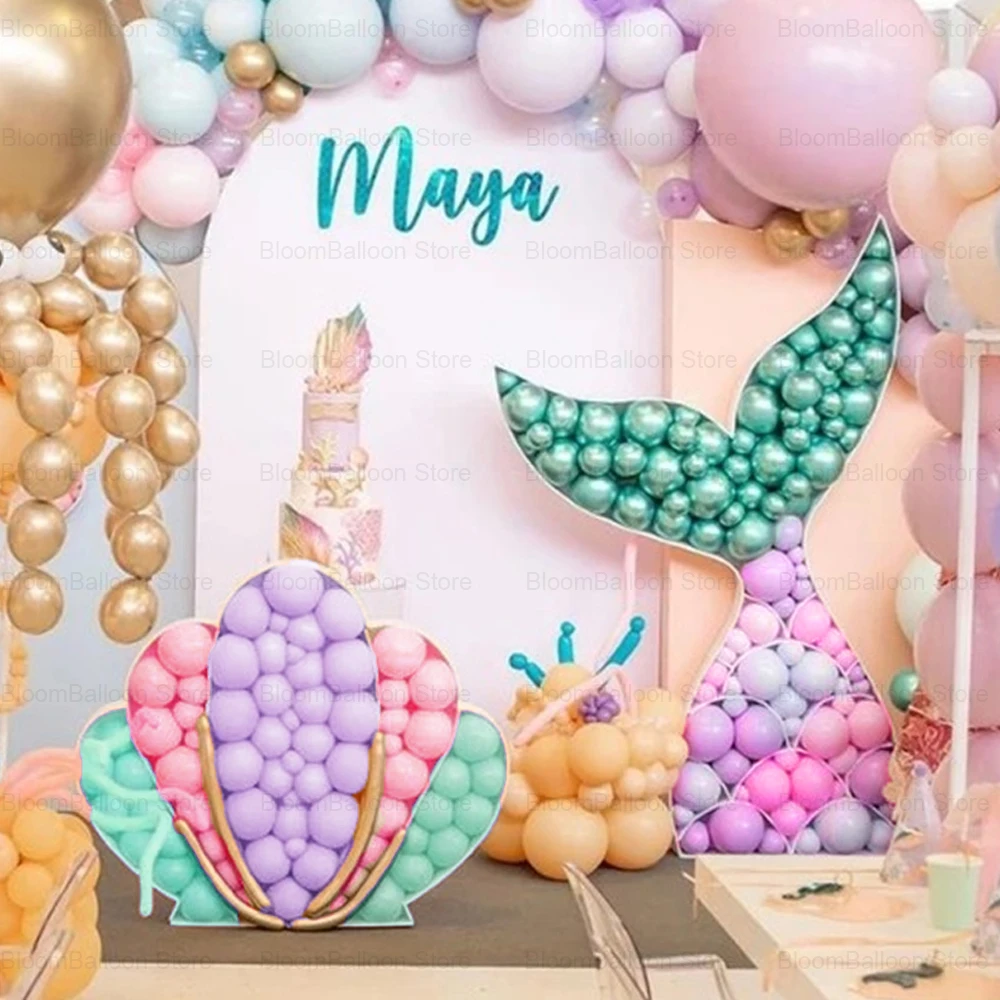 Mermaid-Tail-Shell-Balloon-Frame-Balloon-Filling-Box-for-Birthday ...