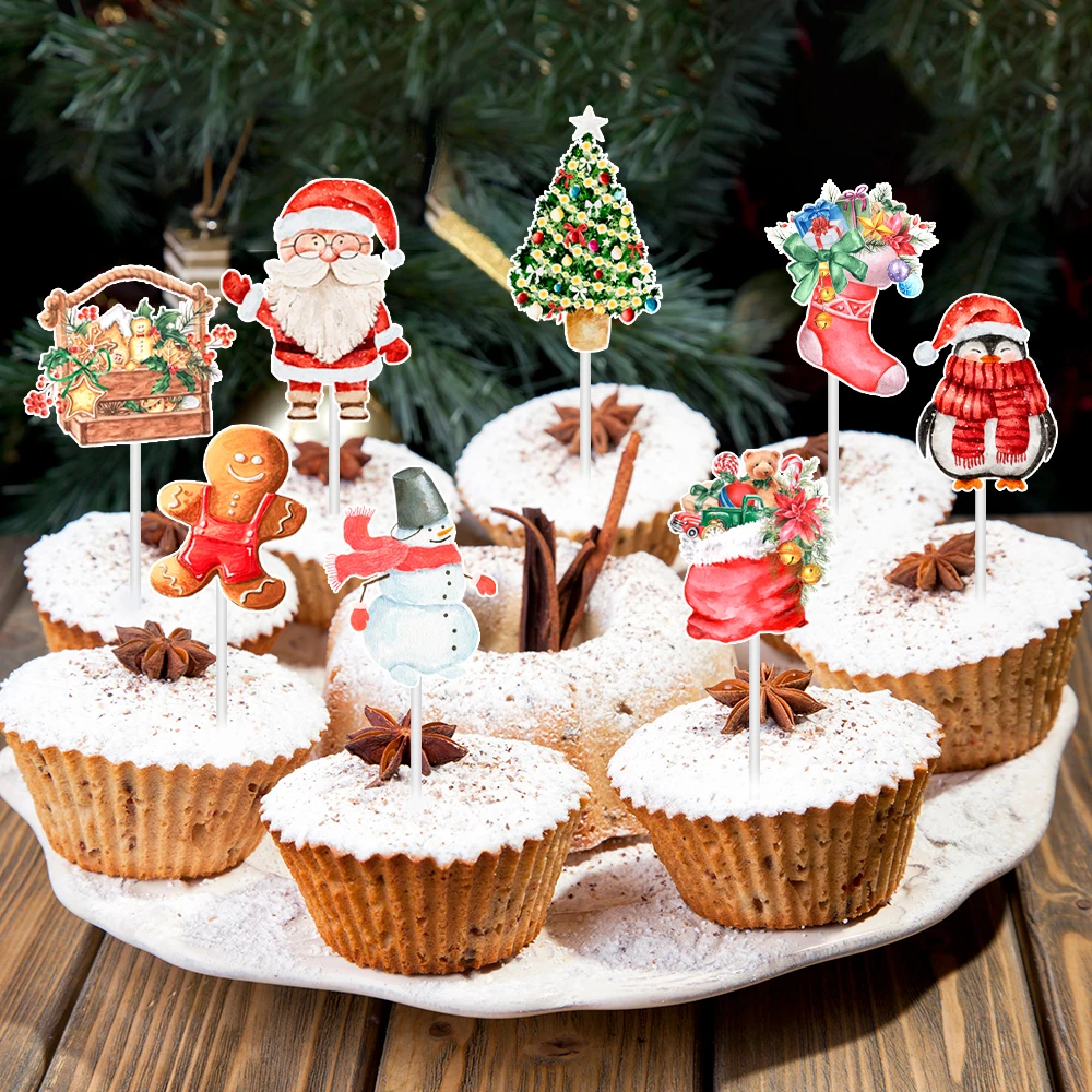 12Pcs-Set-Merry-Christmas-Cartoon-Santa-Claus-Gingerbread-Man-Snowman ...
