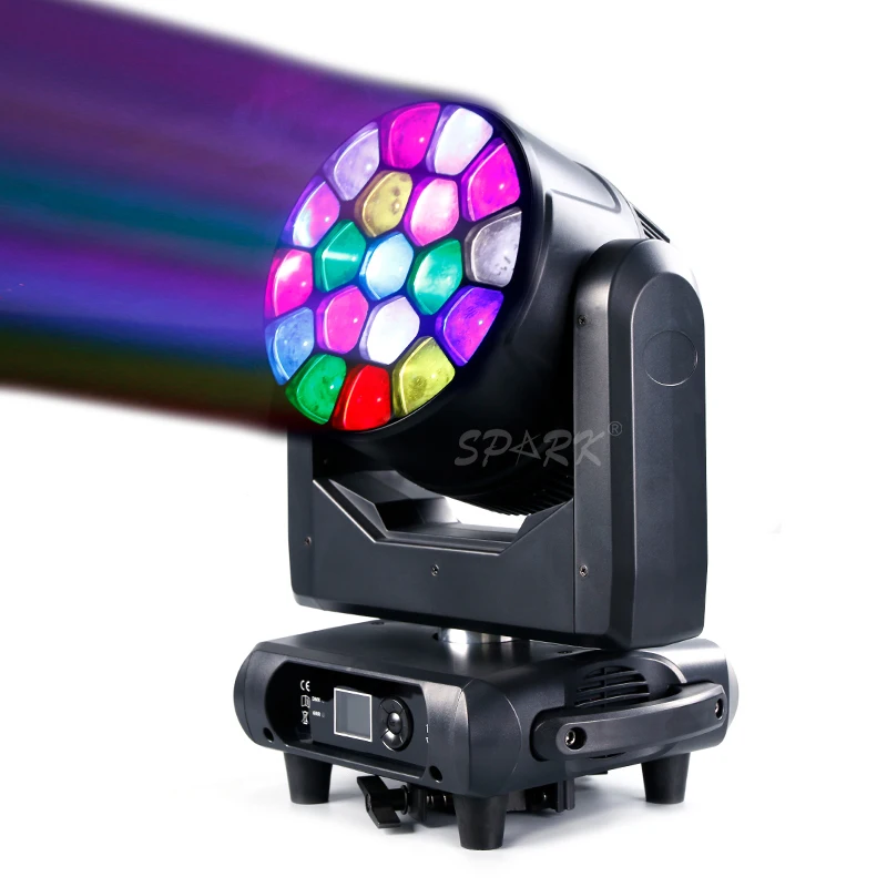 Big Bee Eye 19x40W RGBW Zoom Wash Moonflower LED Moving Head Stage ...