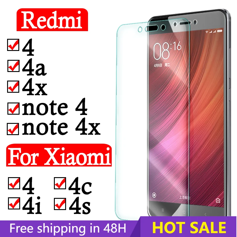 Protective Glass For Xiaomi Redmi Note 4x 4 Tempered Glass Xiaomi Mi 4 ...