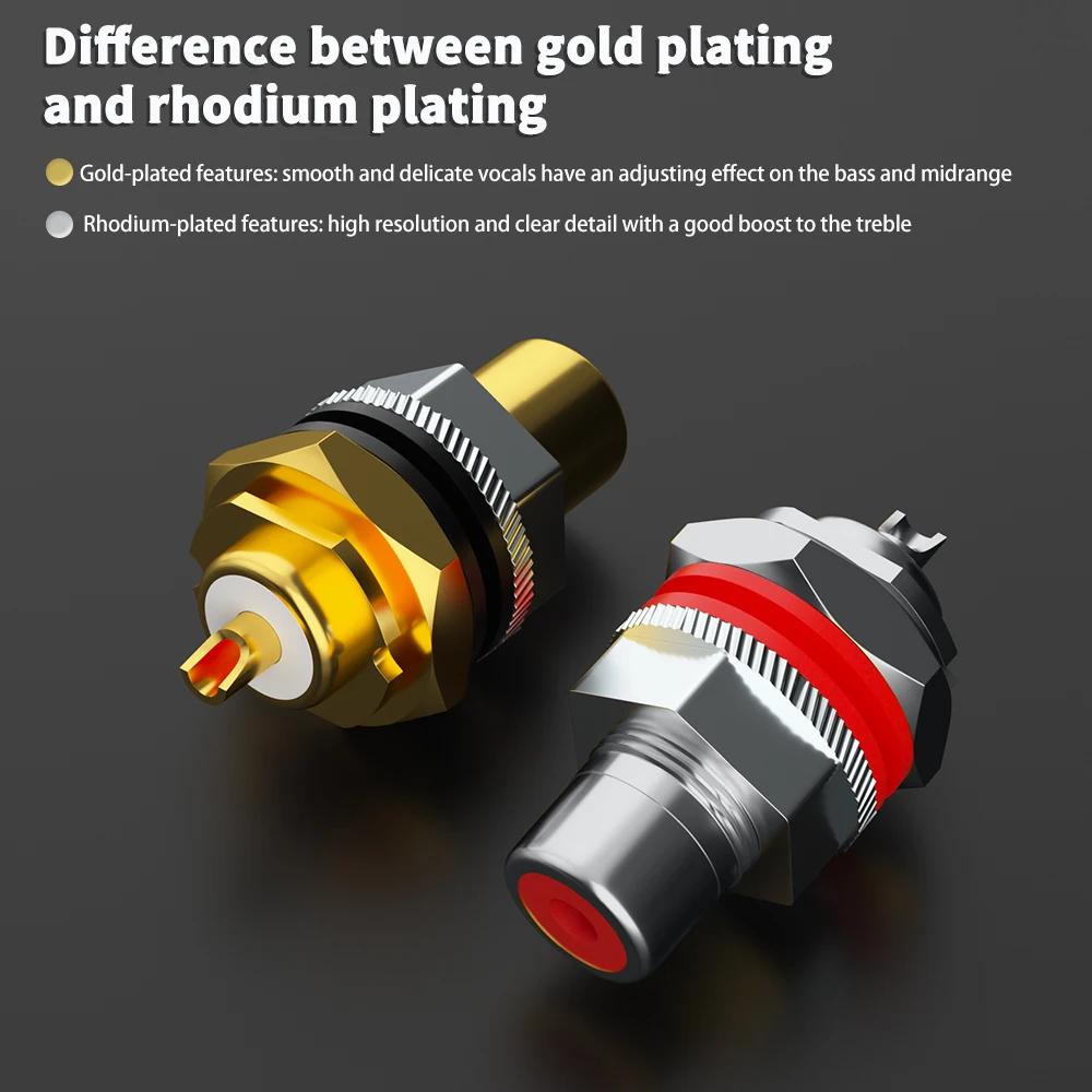 4PCS Monosaudio Pure Copper RCA Socket Solder RCA Female Socket Hifi ...