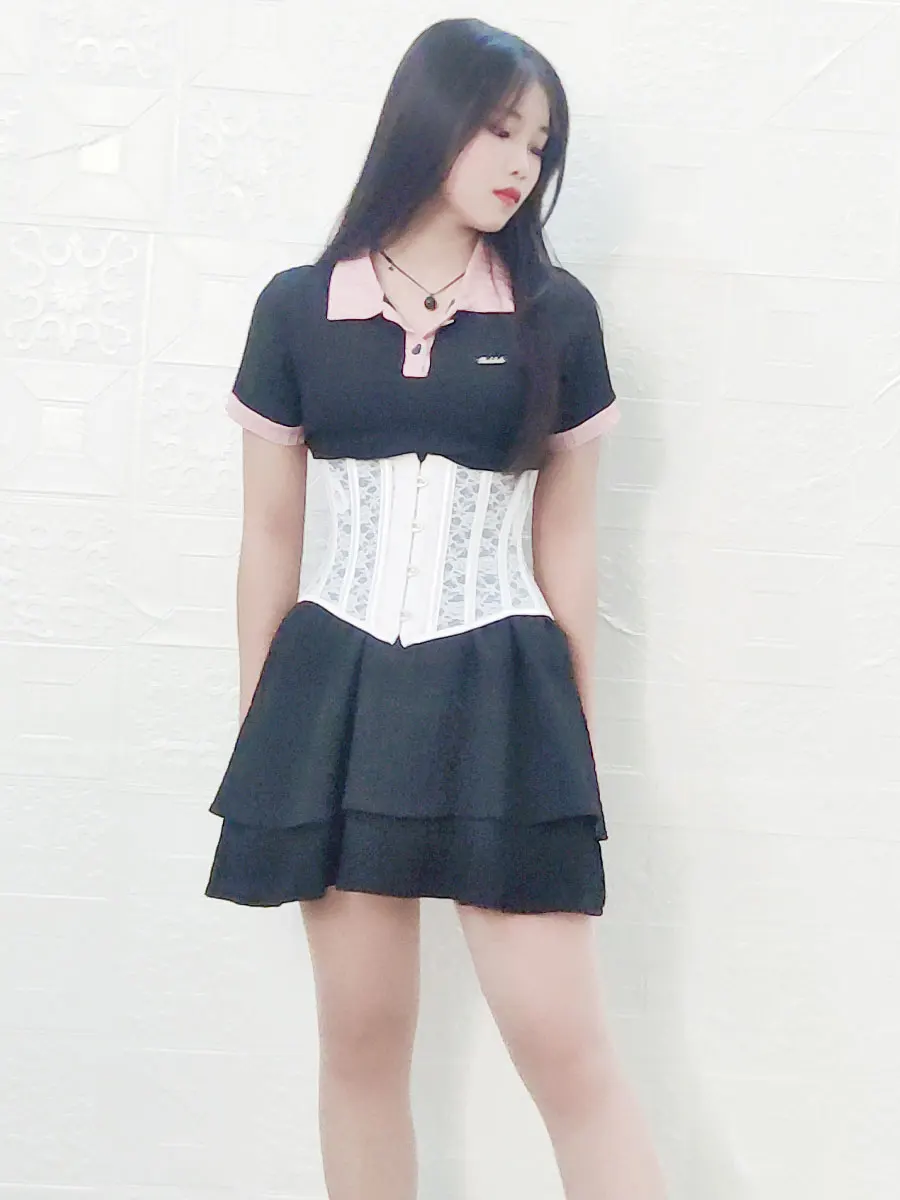 22cm 짧은 몸통 허리 벨트 레이스 코르셋 뷔스티에 섹시한 언더 버스트 여성 고딕 코르셋 탑 커브 셰이퍼 모델링 스트랩 슬리밍