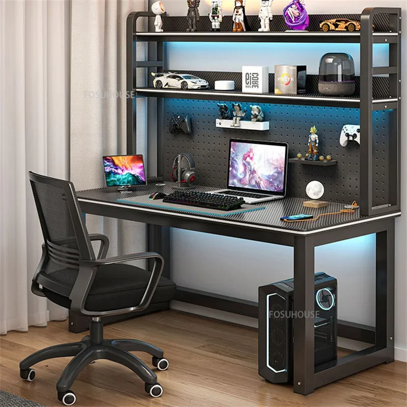Modern-Desktop-Computer-Desks-E-sports-Table-Study-Desk-with-Bookshelf ...
