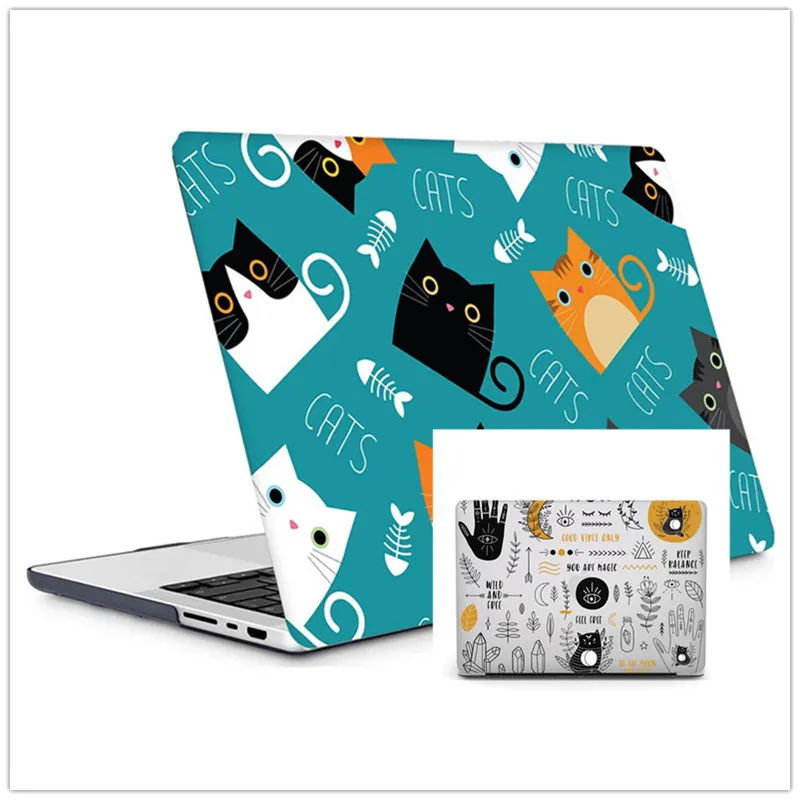 Laptop Case for Macbook Air 13 M1 Cute Green Cat for Macbook 13.6 Inch ...