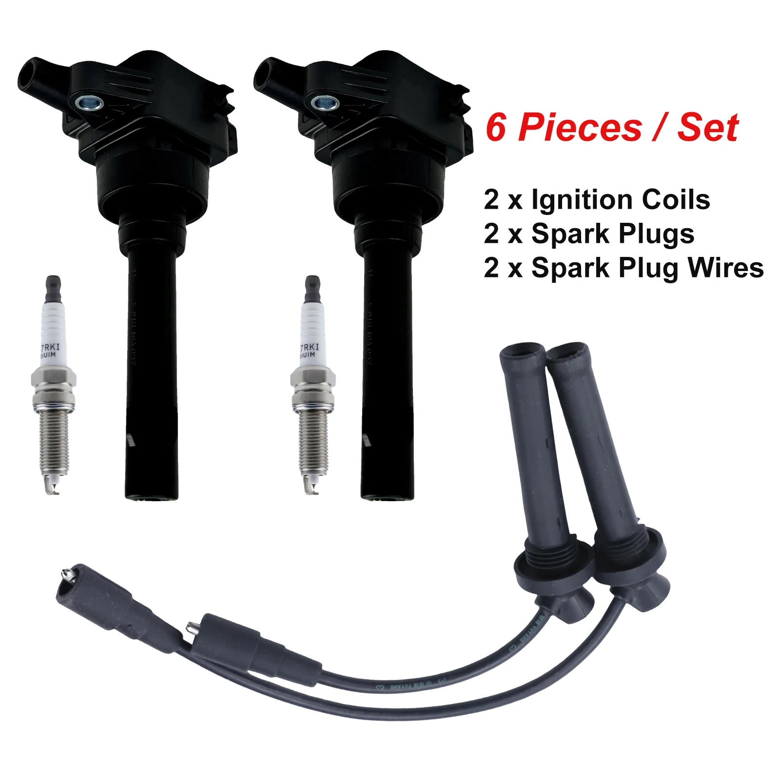 Ignition Coil Spark Plug Wires Kit For CHERY TIGGO 3 1.6L 2013- 5x 1.5L ...