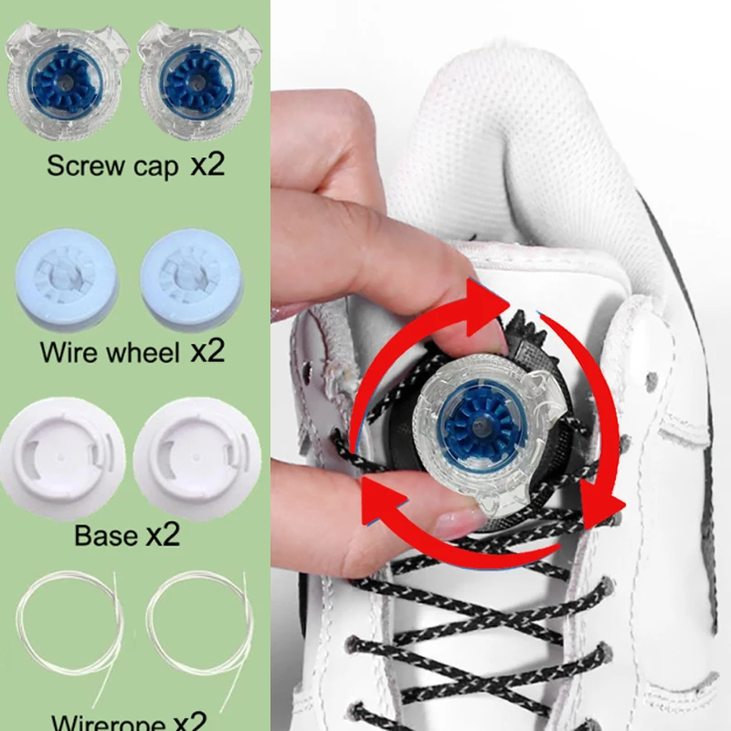 2024-New-Automatic-Laces-Sneakers-Swivel-Buckle-Shoelaces-Without-Ties ...