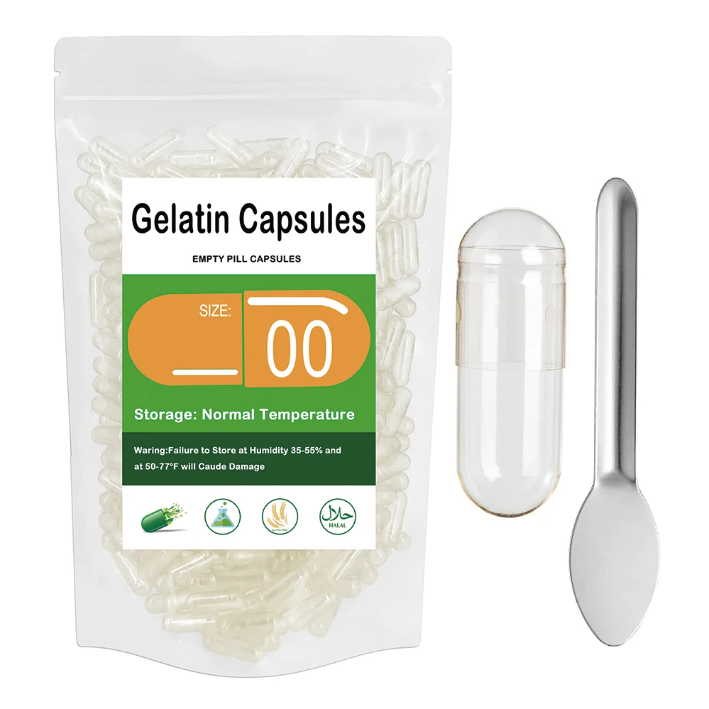 100Pcs-Standard-Size-000-00-0-Gelatin-Empty-Pill-Capsule-Clear-Hollow ...