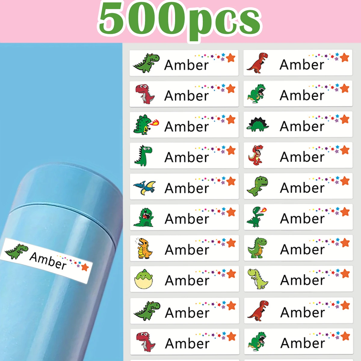 Personalized-name-stickers-T1-boy-dinosaur-name-stickers-kindergarten ...