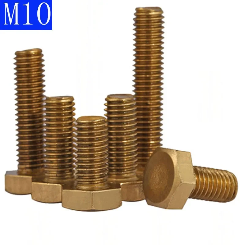 M10-1-5-10mm-Solid-Brass-Hex-Head-Cap-Screws-Bolt-Hex-Tap-Bolts-Full ...