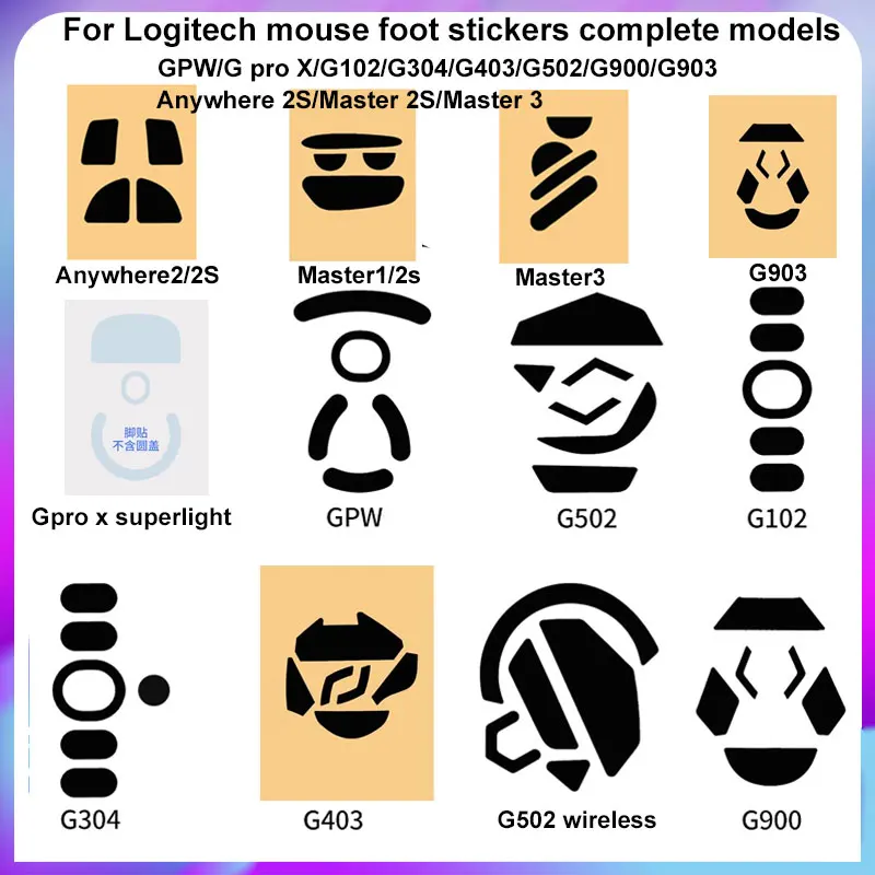Logitech Mouse Foot Stickers 3M Foot Pad parts for G302/G303/G304/G402 ...