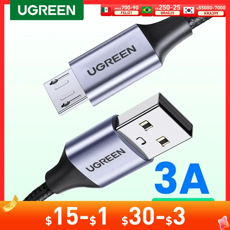 Ugreen-Micro-USB-Cable-3A-Nylon-Fast-Charging-USB-Type-C-Cable-for ...