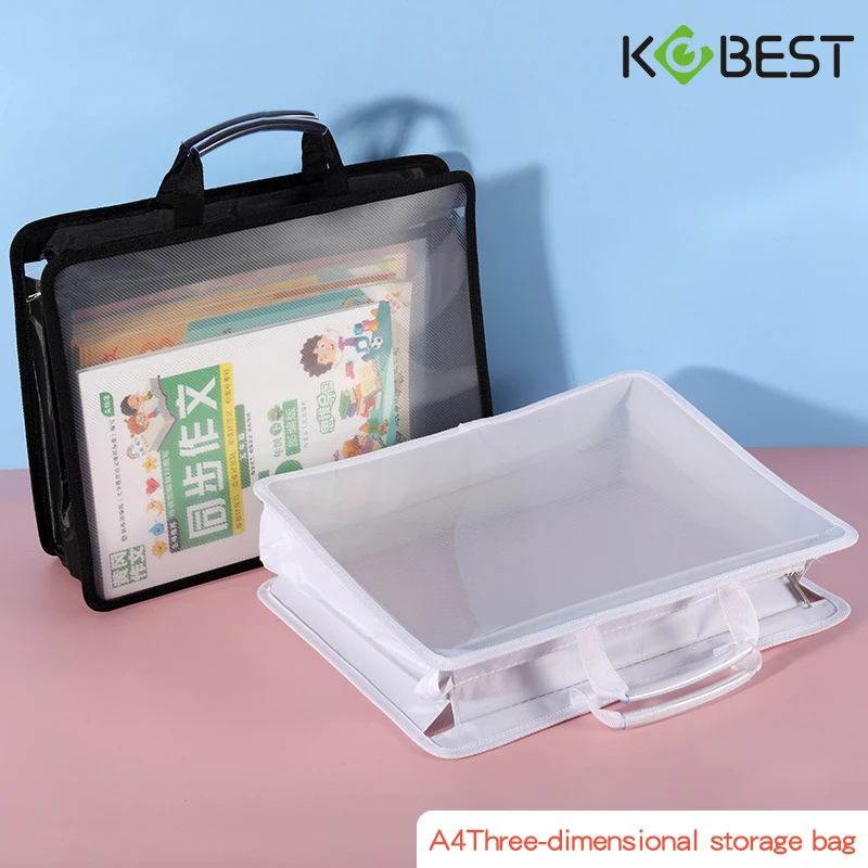 A4-Hand-Transparent-File-Large-Capacity-Storage-Bag-Six-Color-Choices ...