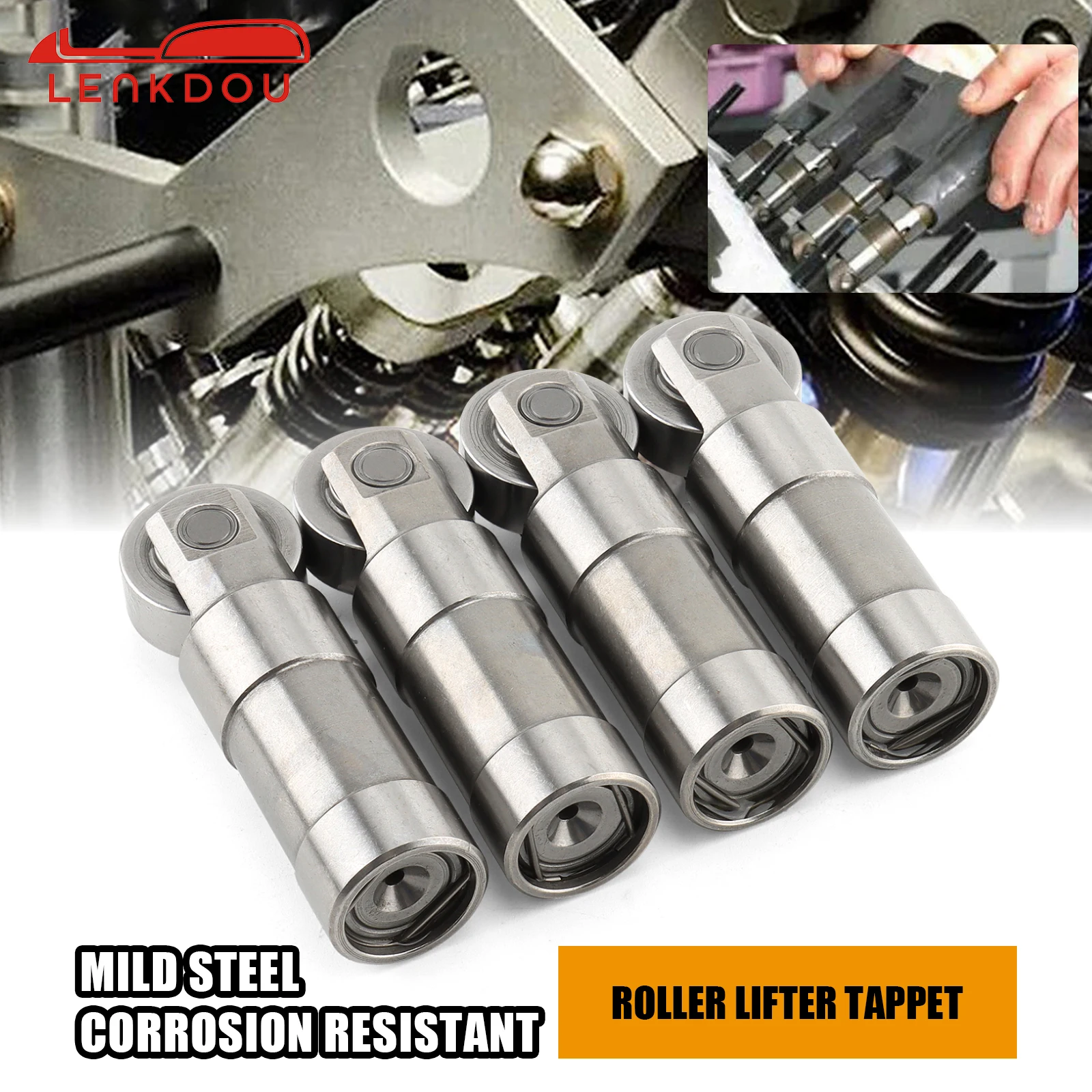4PCS Motorcycle Silvery Roller Lifter Tappets For Harley Evolution EVO ...