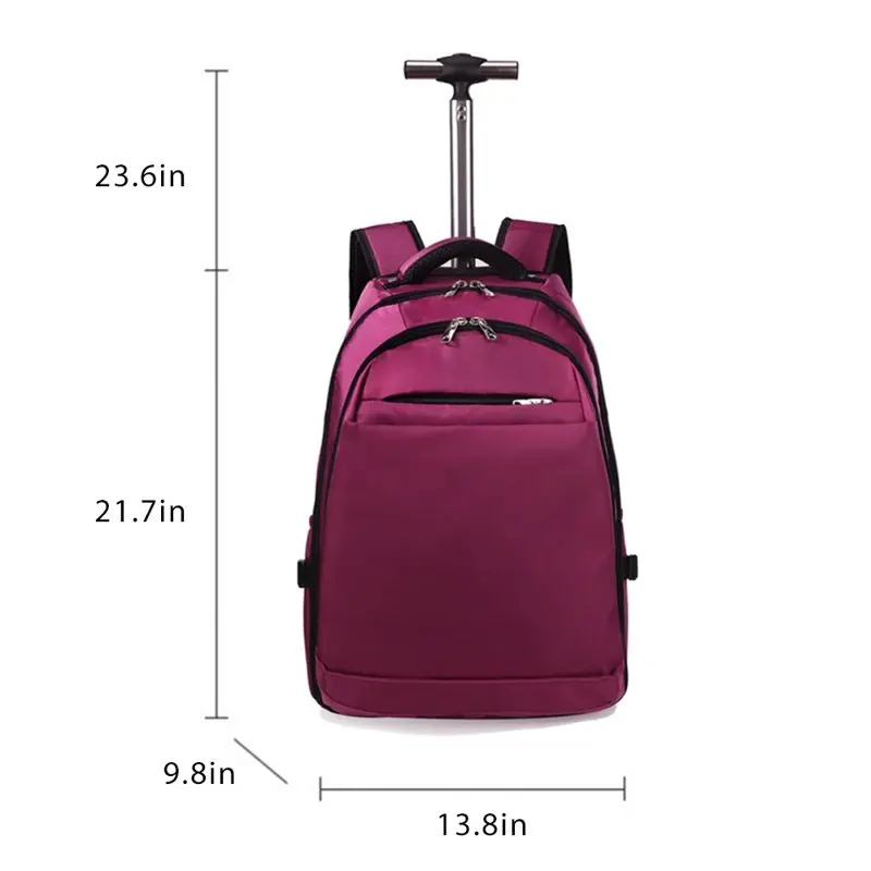 Waterproof-Durable-Rolling-Wheeled-Backpack-Trolley-Luggage-Suitcase ...