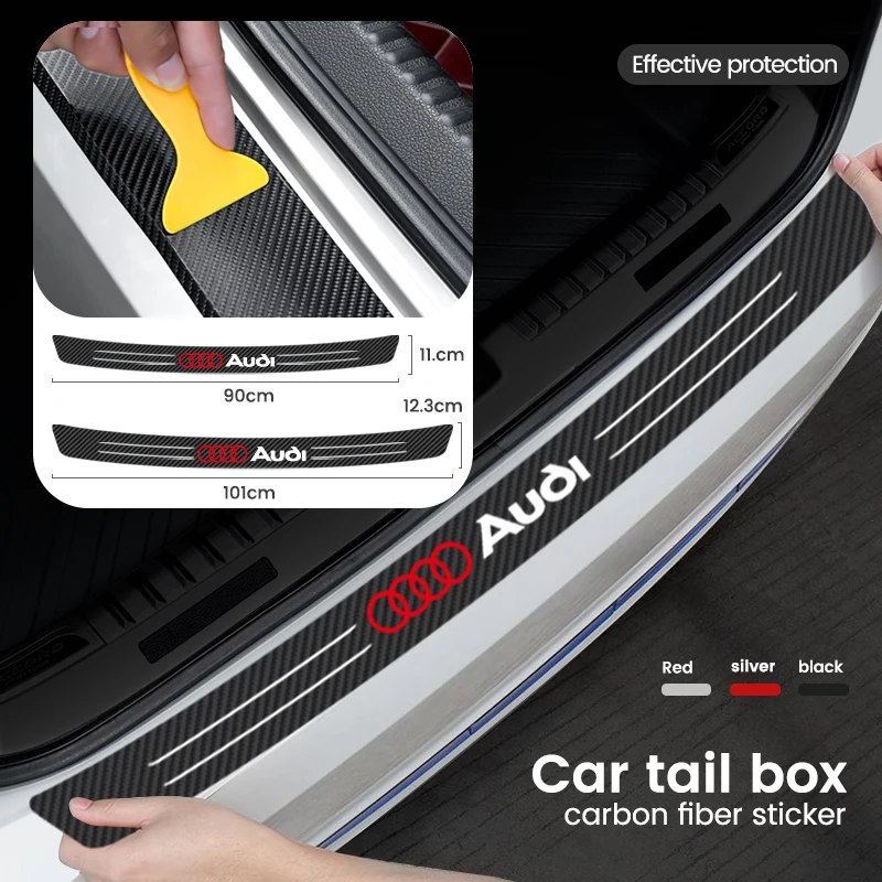 Car-Tail-Trunk-Rear-Bumper-Carbon-Fiber-Scratch-Protector-Sticker-For ...