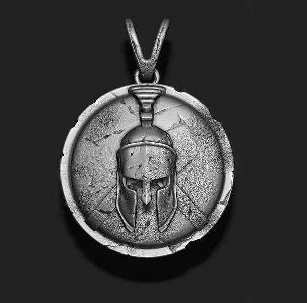 High Quality Zinc Alloy Men's Spartan Pendant Punk Soldier Helmet ...