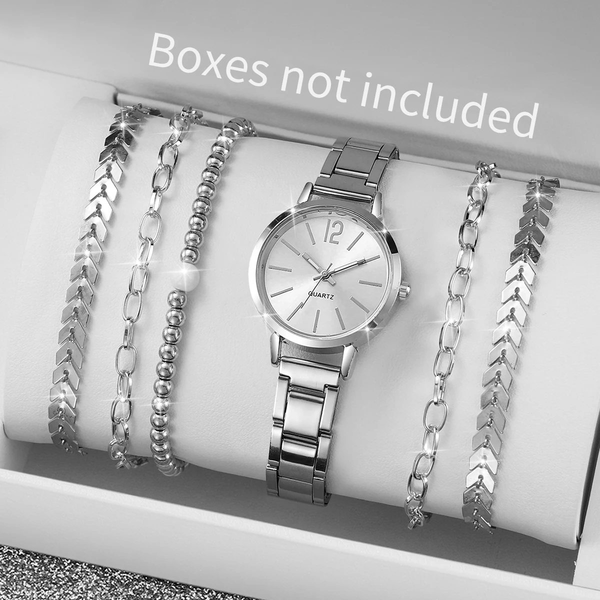 6PCs-Set-Women-s-Watch-Fashion-Stainless-Steel-Strap-Simple-Quartz ...