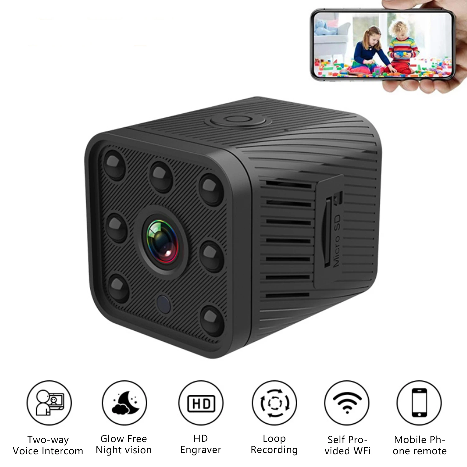 900mAh 2MP HD WiFi remote monitoring HD night vision motion detection ...