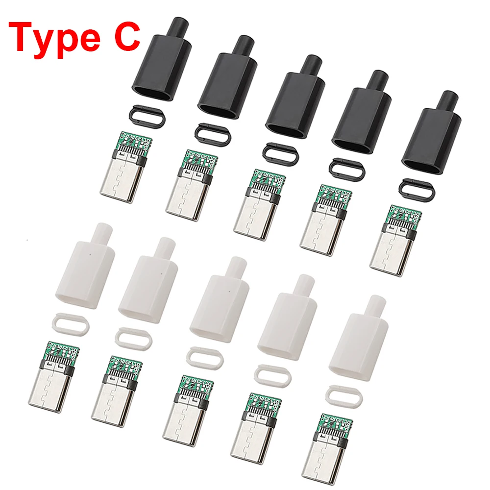 10Pcs-USB-3-1-Type-C-Plug-Male-Connector-With-Housing-24Pin-Type-C ...